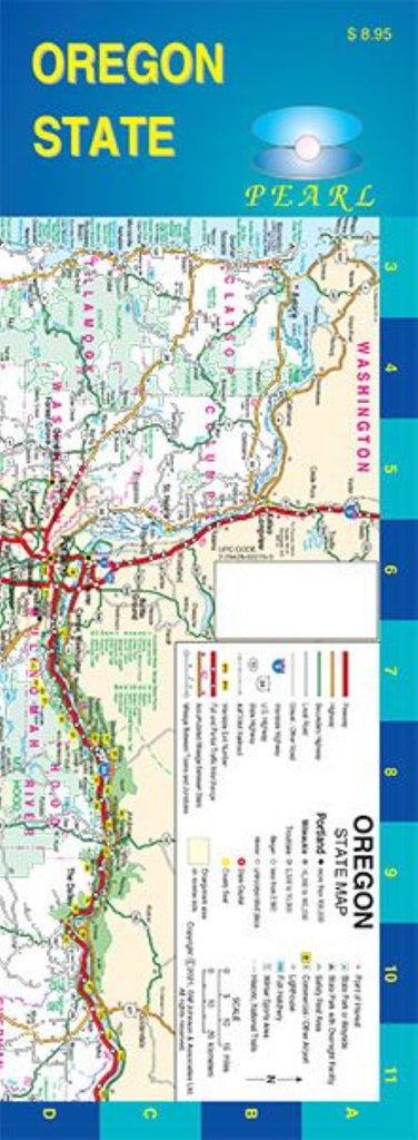 Buy map: Oregon, Pearl Map, laminated, with Portland inset – YellowMaps Map Store