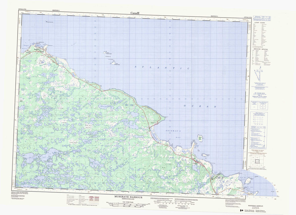 Buy Musgrave Harbour topo map 002F05 – YellowMaps Map Store