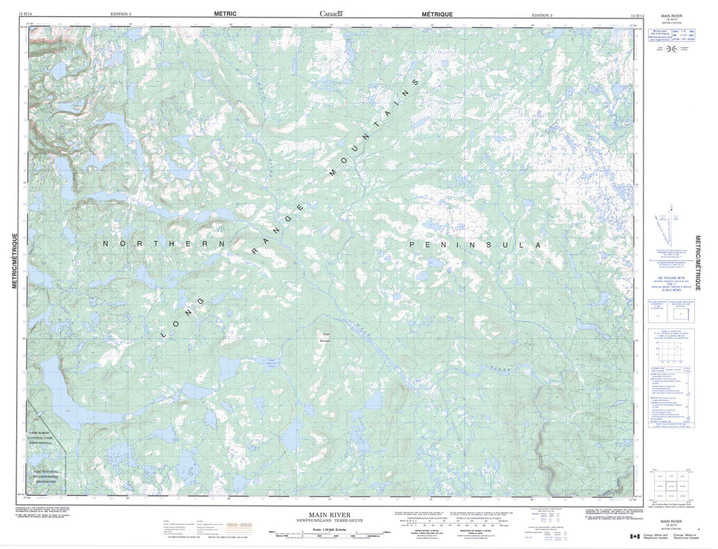 Buy Main River topo map 012H14 – YellowMaps Map Store