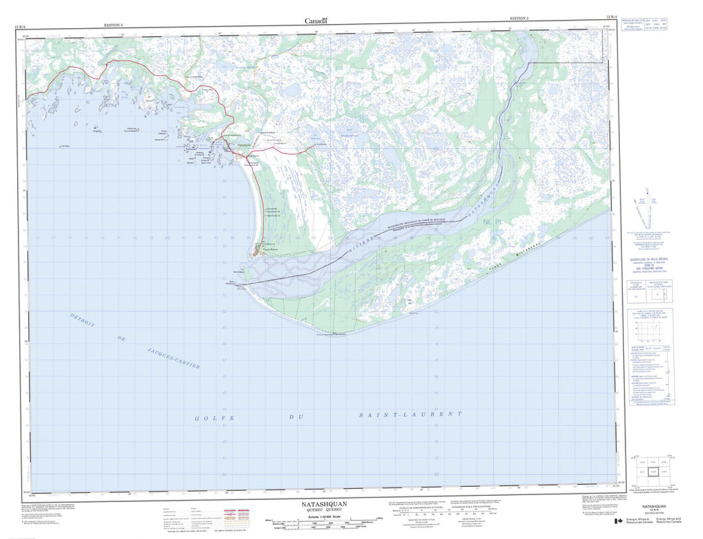 Buy Natashquan topo map 012K04 – YellowMaps Map Store