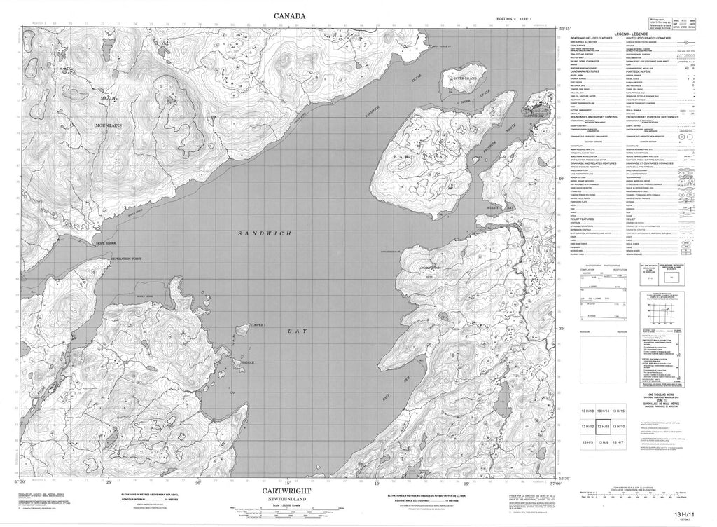 Buy Cartwright topo map 013H11 – YellowMaps Map Store
