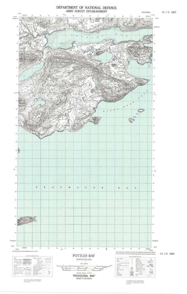 Buy Pottles Bay topo map 013I05E – YellowMaps Map Store