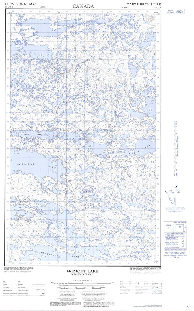 Buy Fremont Lake topo map 013L03E – YellowMaps Map Store