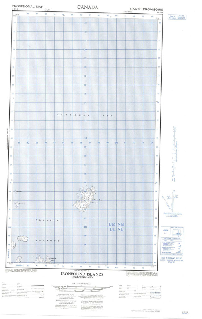 Buy Ironbound Islands topo map 013O02E – YellowMaps Map Store