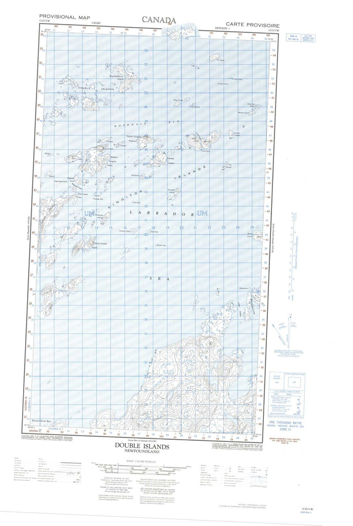 Buy Double Islands topo map 013O05W – YellowMaps Map Store