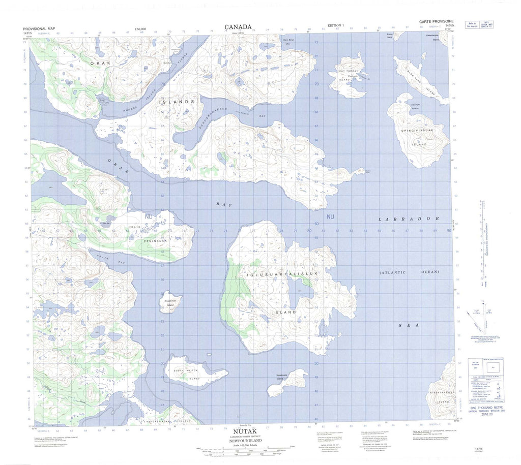 Buy Nutak topo map 014F05 – YellowMaps Map Store