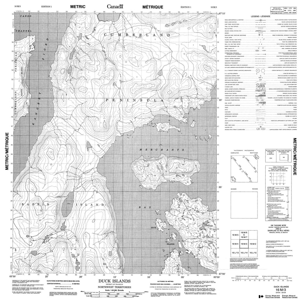Buy Duck Islands topo map 016M03 – YellowMaps Map Store