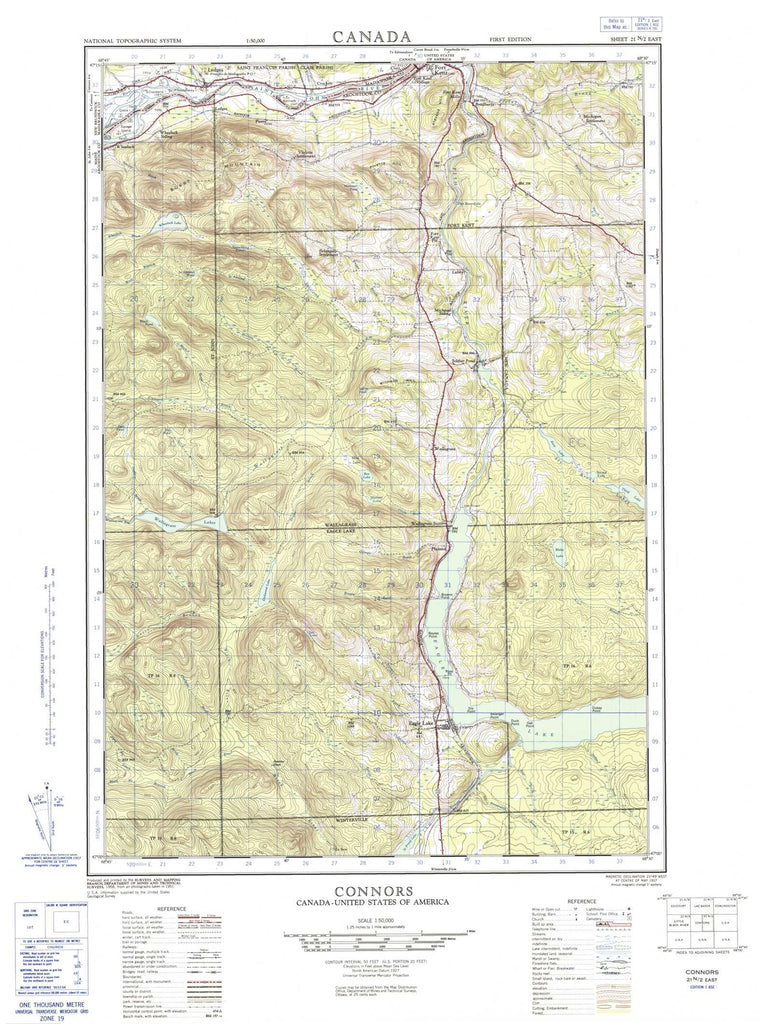 Buy Connors topo map 021N02E – YellowMaps Map Store