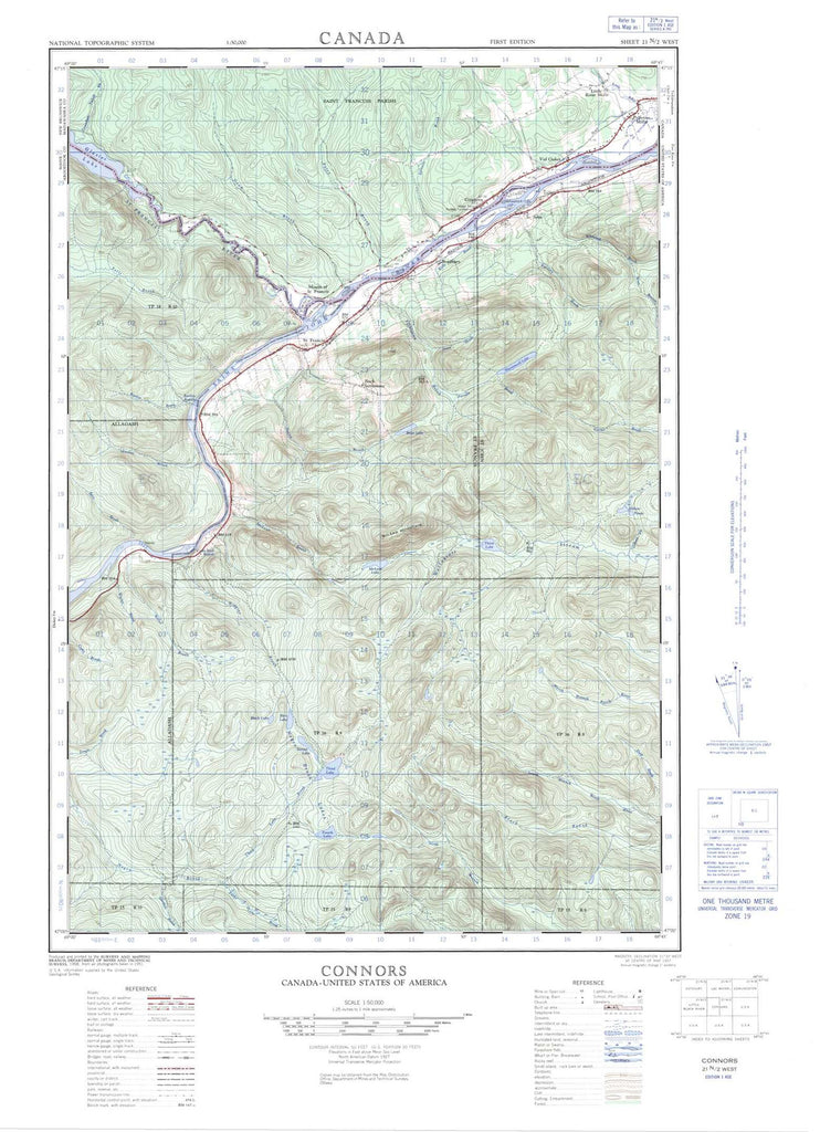 Buy Connors topo map 021N02W – YellowMaps Map Store