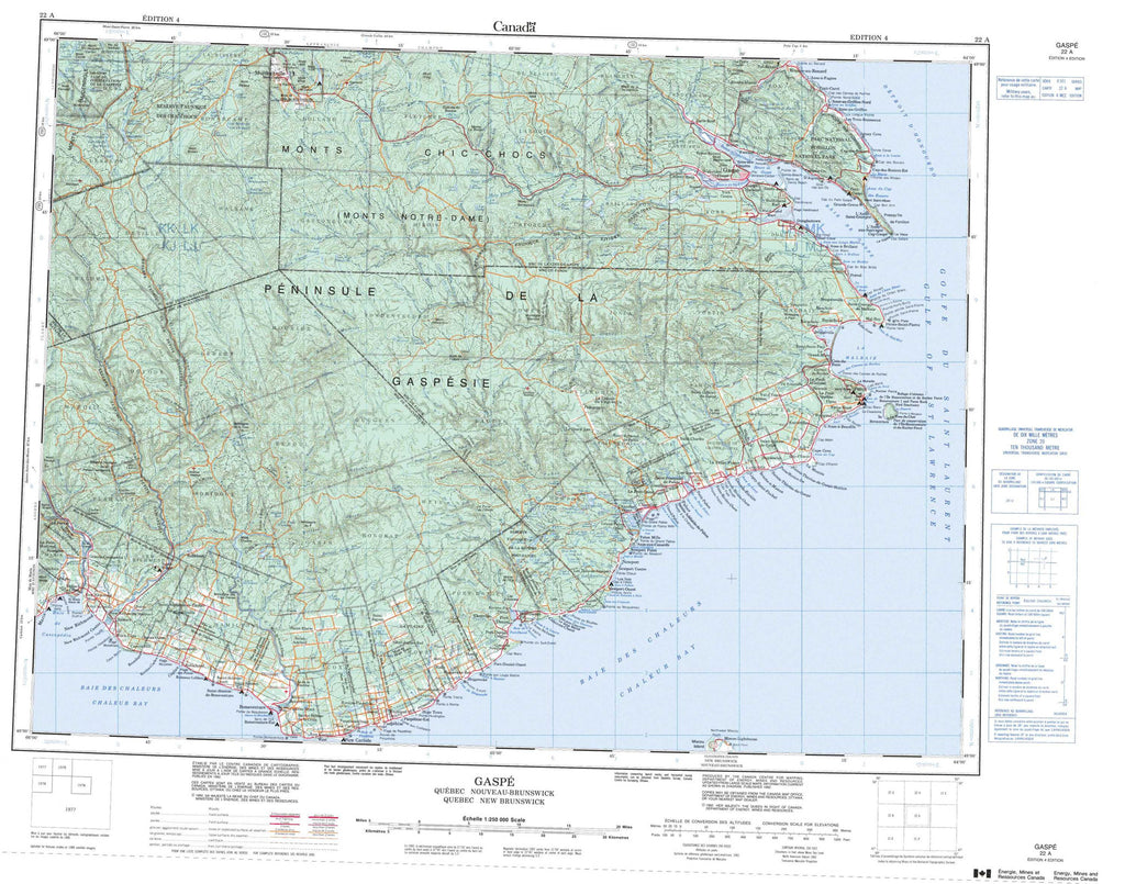 Buy Gaspe topo map 022A – YellowMaps Map Store