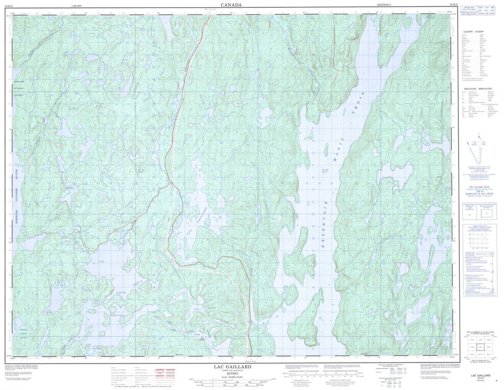 Buy Lac Gaillard topo map 022K02 – YellowMaps Map Store