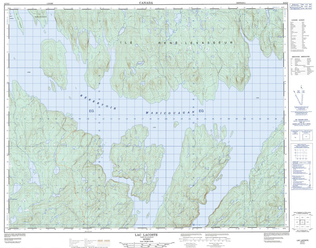 Buy Lac Lacoste topo map 022N02 – YellowMaps Map Store