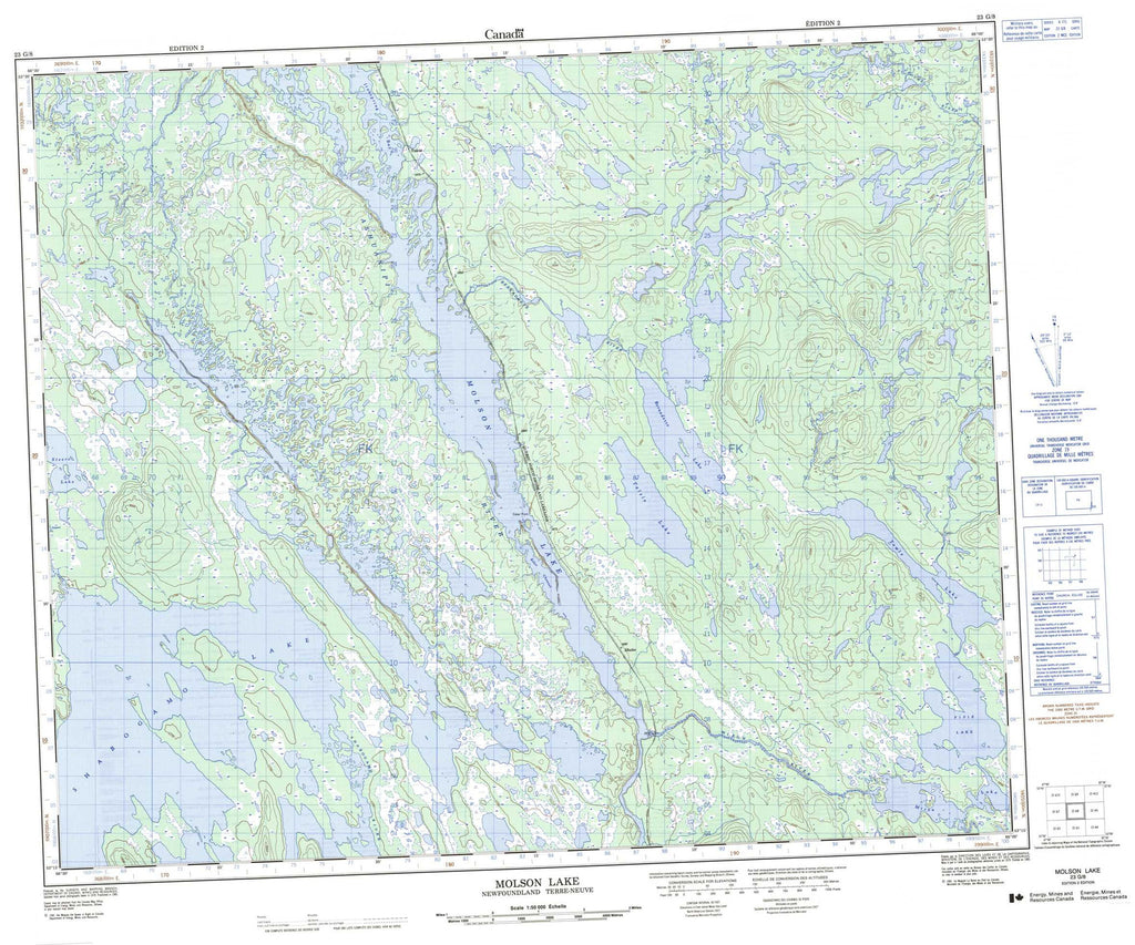 Buy Molson Lake topo map 023G08 – YellowMaps Map Store