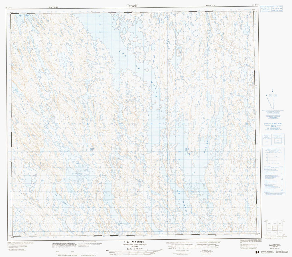 Buy Lac Marcel topo map 024C16 – YellowMaps Map Store