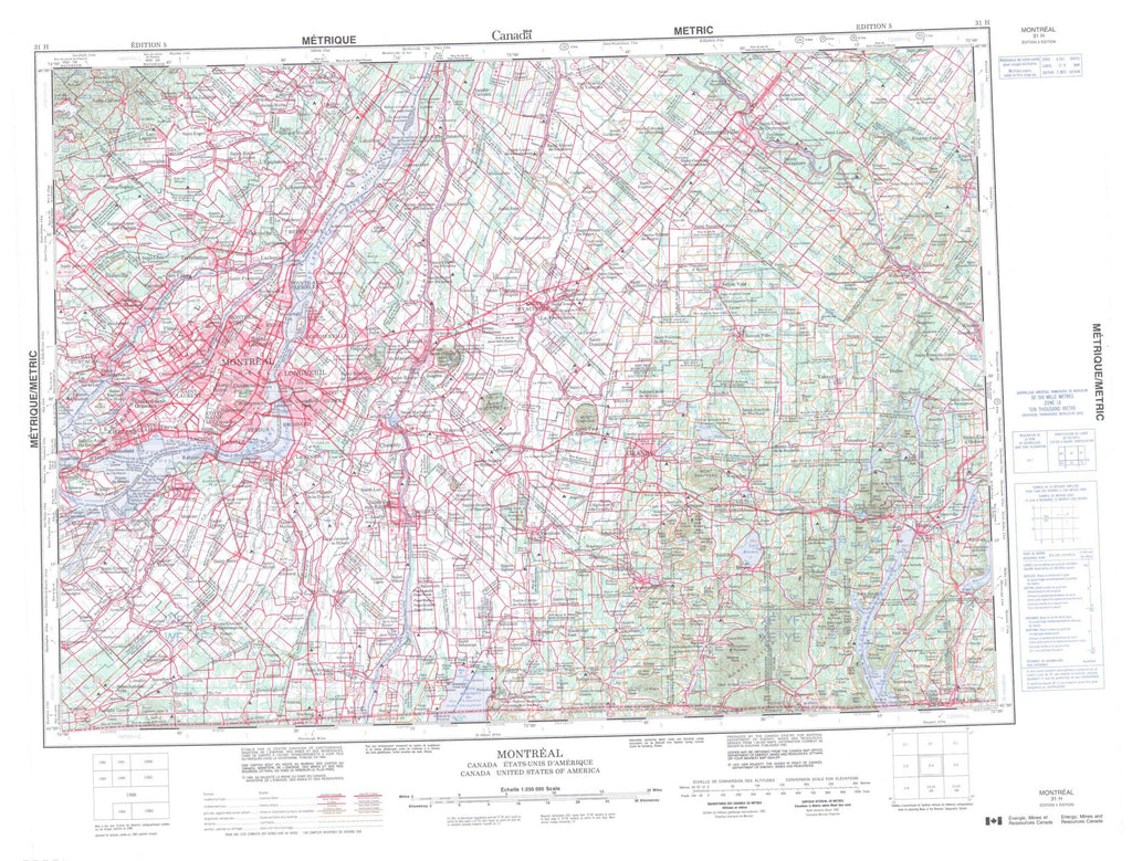 Buy Montreal topo map 031H – YellowMaps Map Store