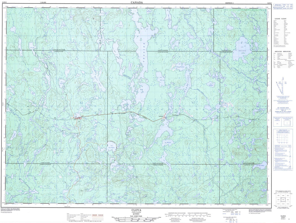 Buy Clova topo map 032B03 – YellowMaps Map Store