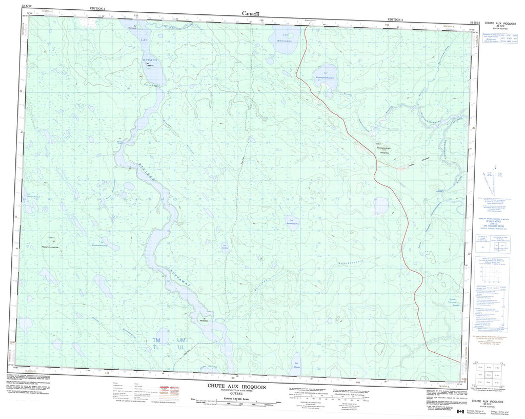 Buy Chute Aux Iroquois topo map 032K12 – YellowMaps Map Store