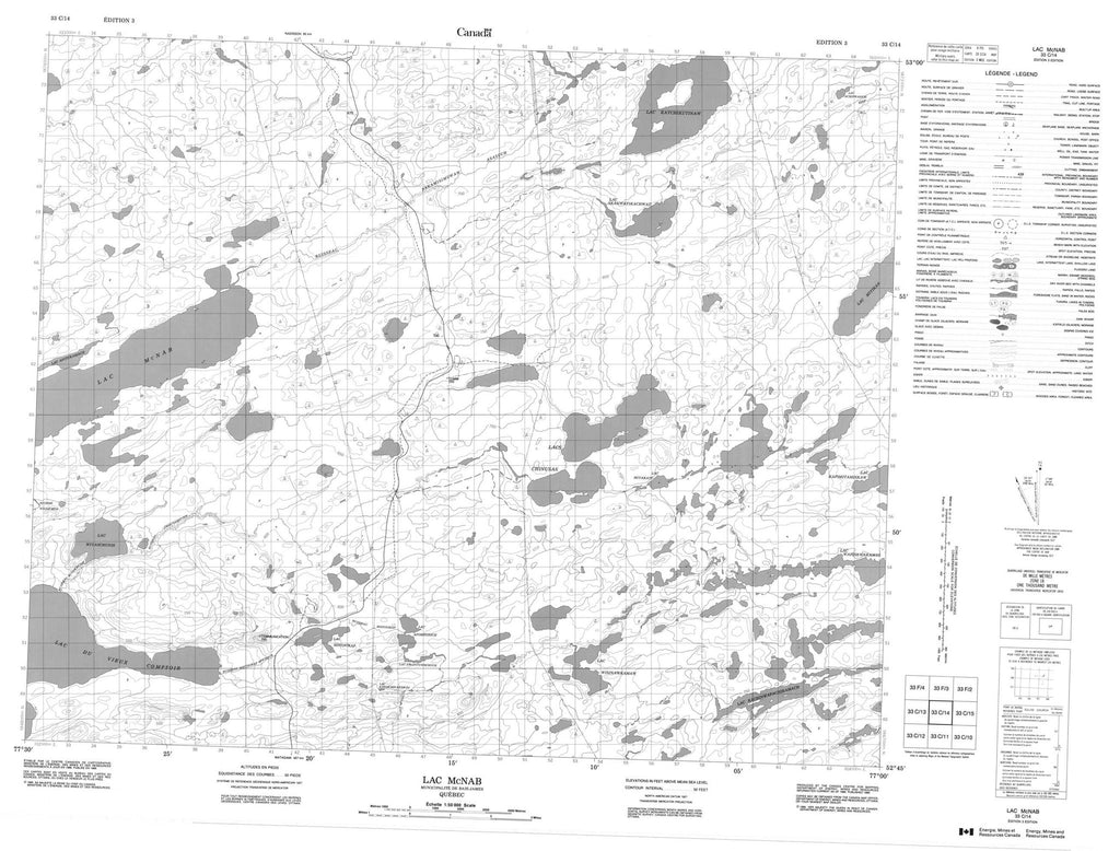 Buy Lac Mcnab topo map 033C14 – YellowMaps Map Store