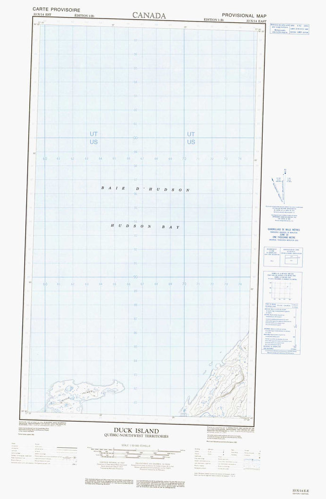 Buy Duck Island topo map 033N14E – YellowMaps Map Store