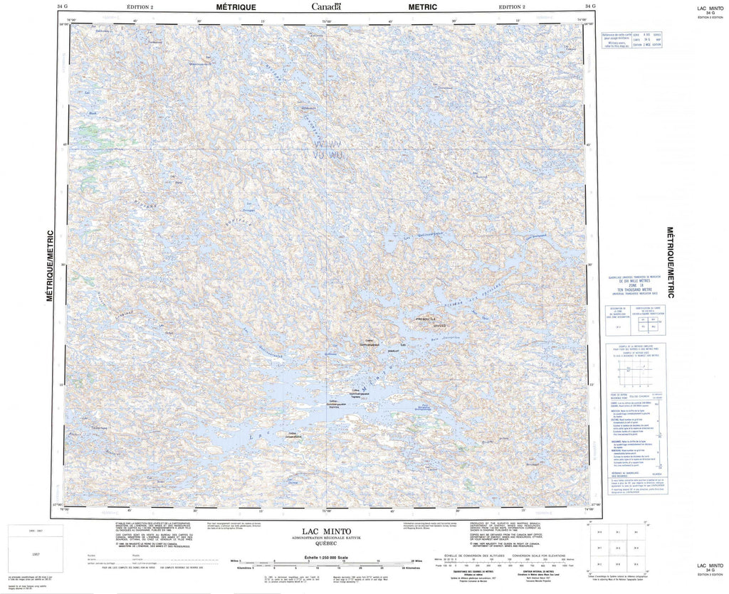Buy Lac Minto topo map 034G – YellowMaps Map Store