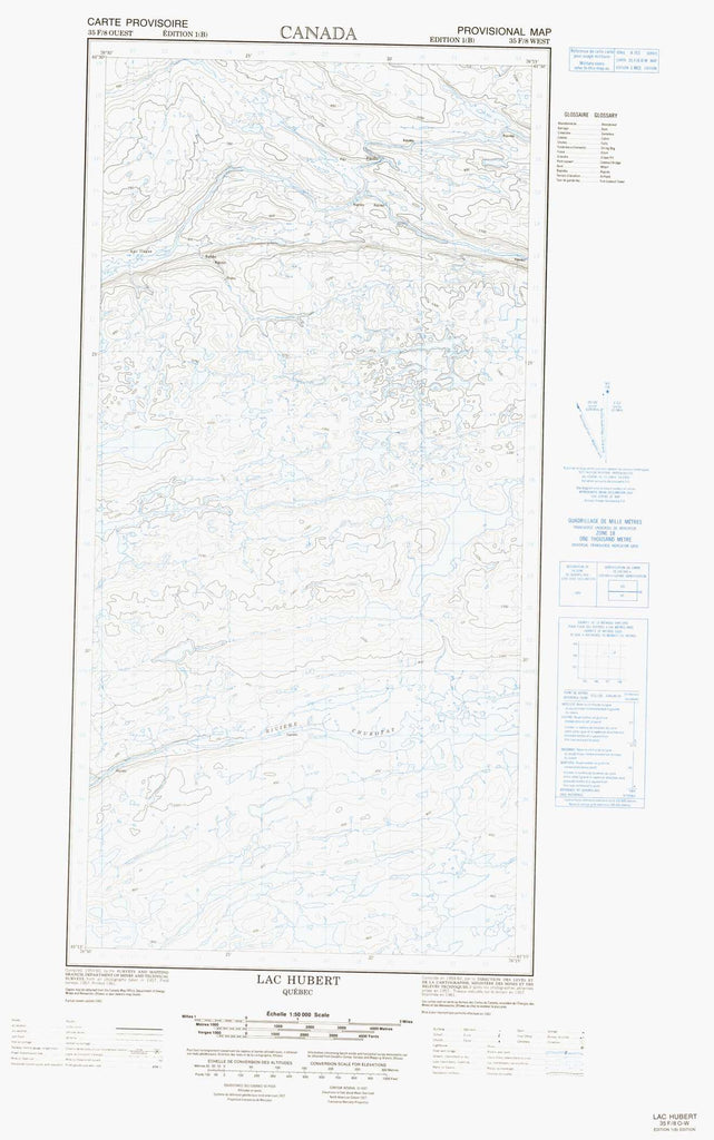 Buy Lac Hubert topo map 035F08W – YellowMaps Map Store