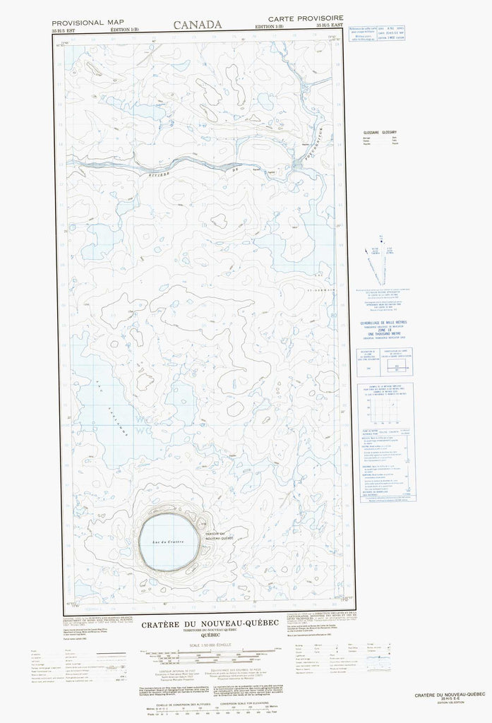 Buy Cratere Du Nouveau Quebec topo map 035H05E – YellowMaps Map Store