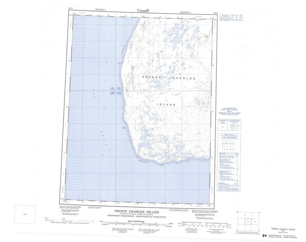 Buy Prince Charles Island topo map 036N – YellowMaps Map Store