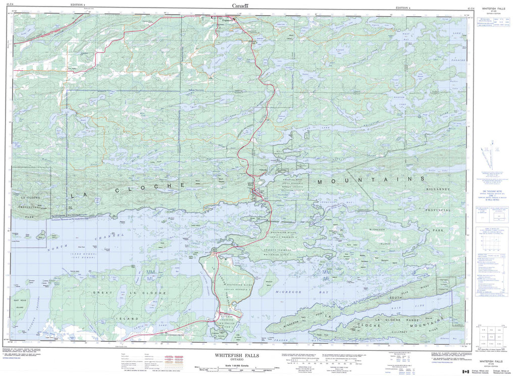 Buy Whitefish Falls topo map 041I04 – YellowMaps Map Store
