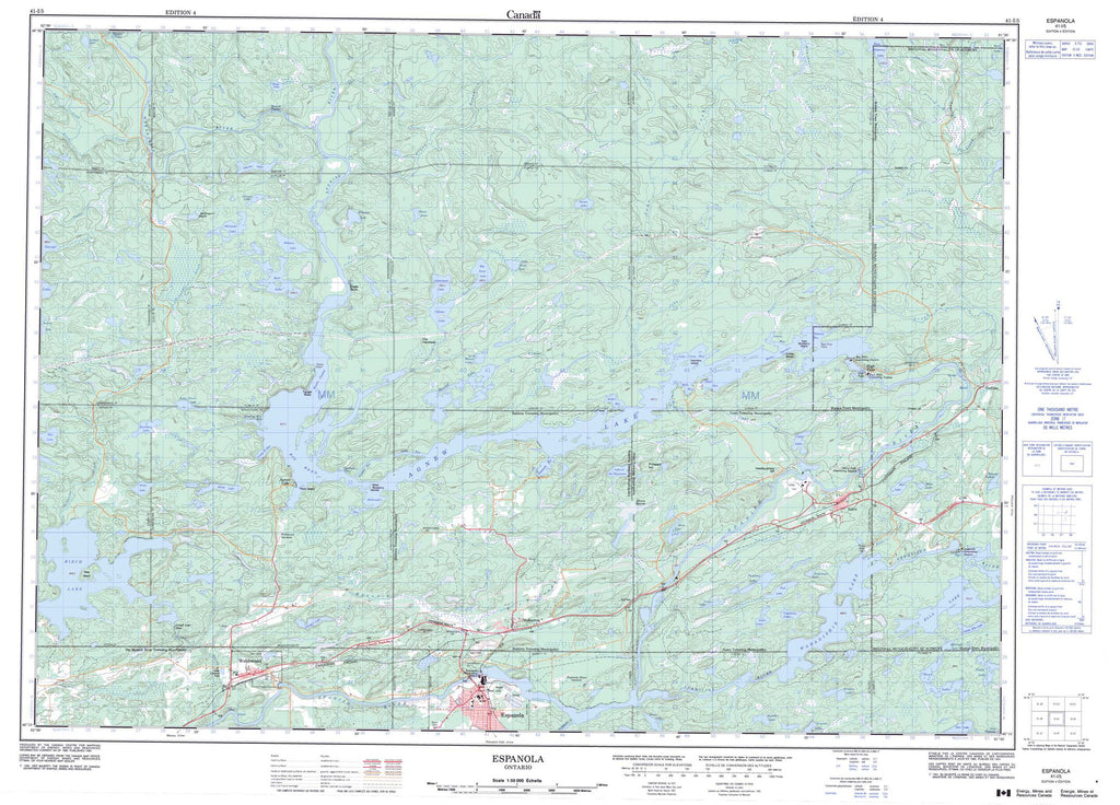 Buy Espanola topo map 041I05 – YellowMaps Map Store