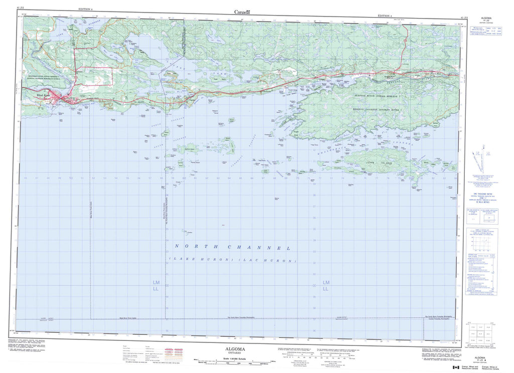 Buy Algoma topo map 041J02 – YellowMaps Map Store