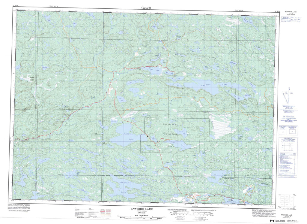 Buy Rawhide Lake topo map 041J10 – YellowMaps Map Store
