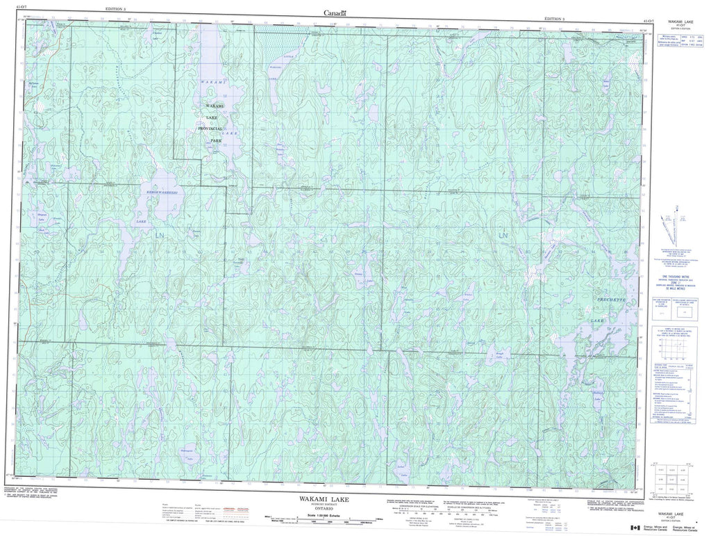 Buy Wakami Lake topo map 041O07 – YellowMaps Map Store