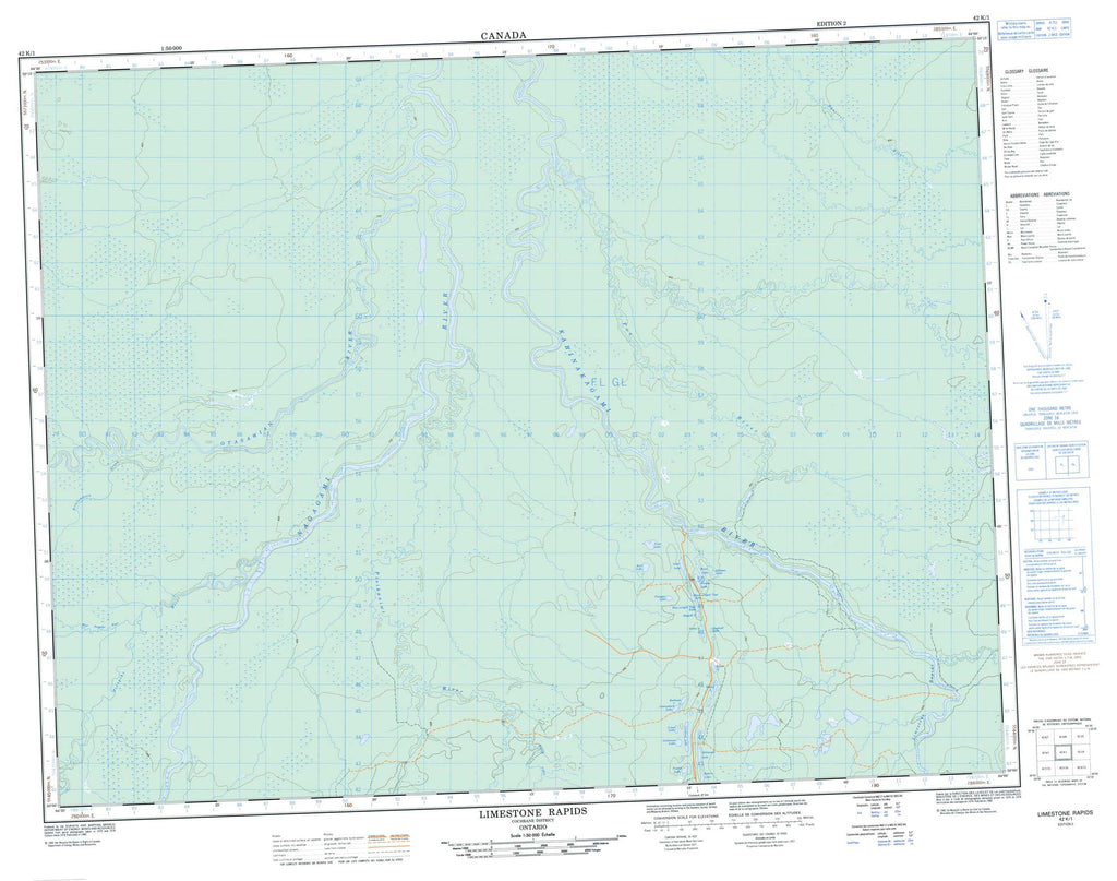 Buy Limestone Rapids topo map 042K01 – YellowMaps Map Store