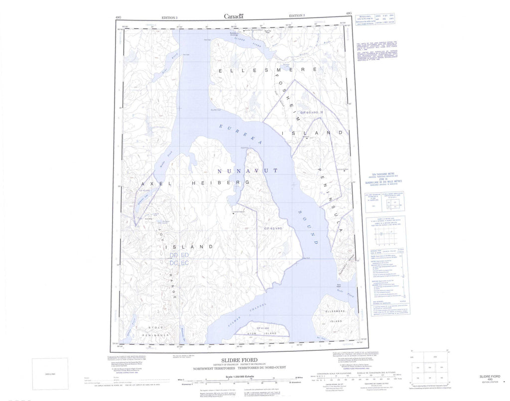 Buy Slidre Fiord topo map 049G – YellowMaps Map Store