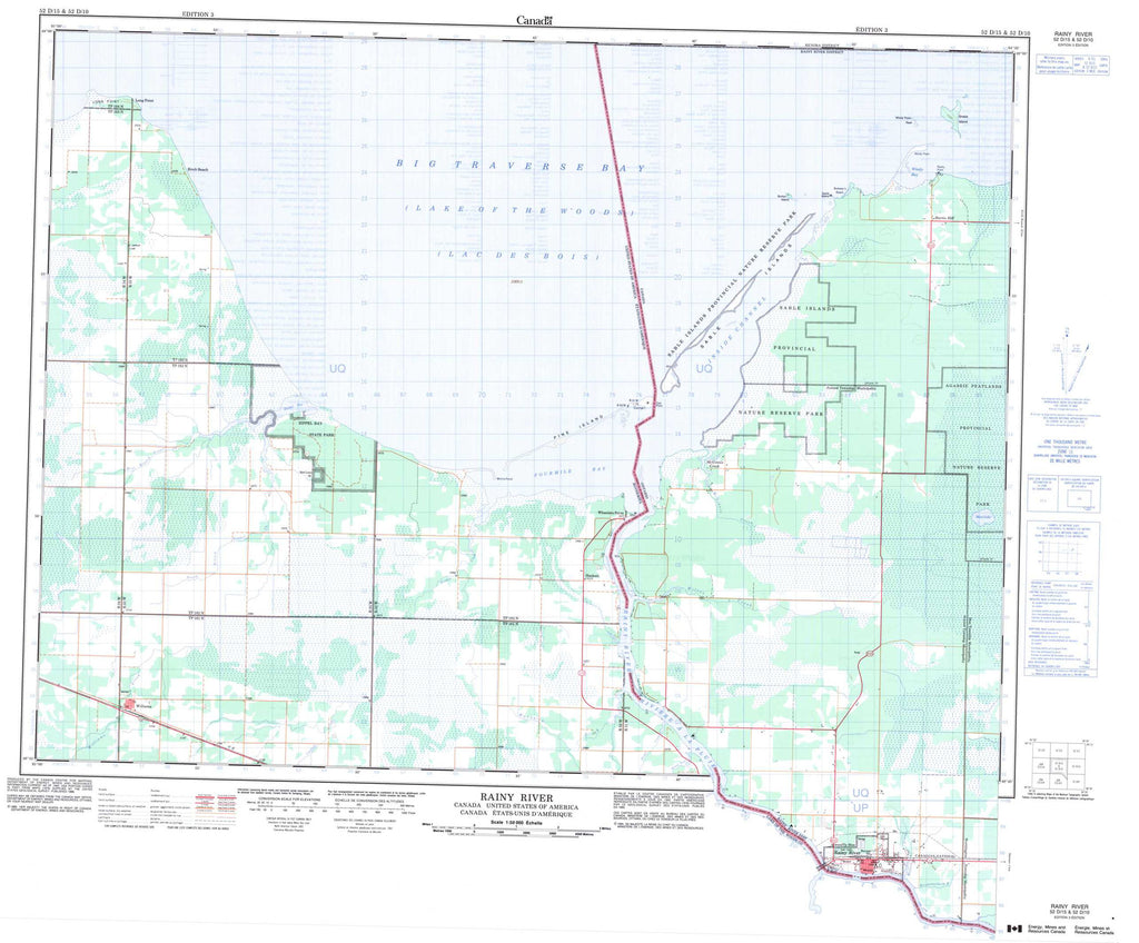 Buy Rainy River topo map 052D15 – YellowMaps Map Store