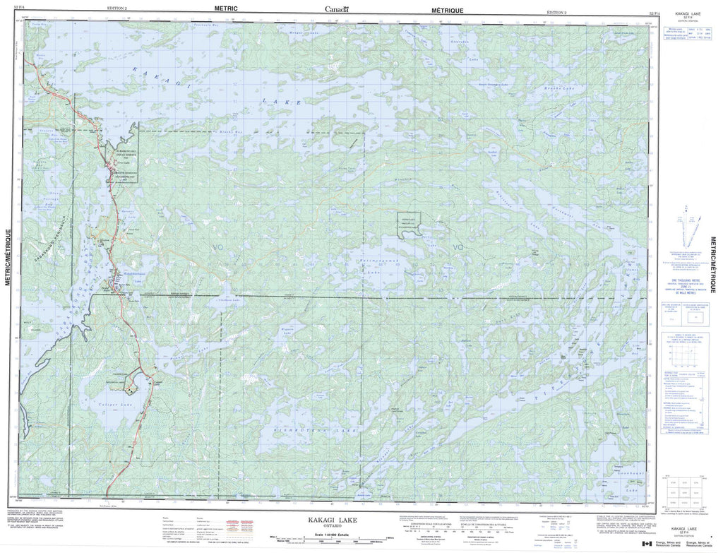 Buy Kakagi Lake topo map 052F04 – YellowMaps Map Store