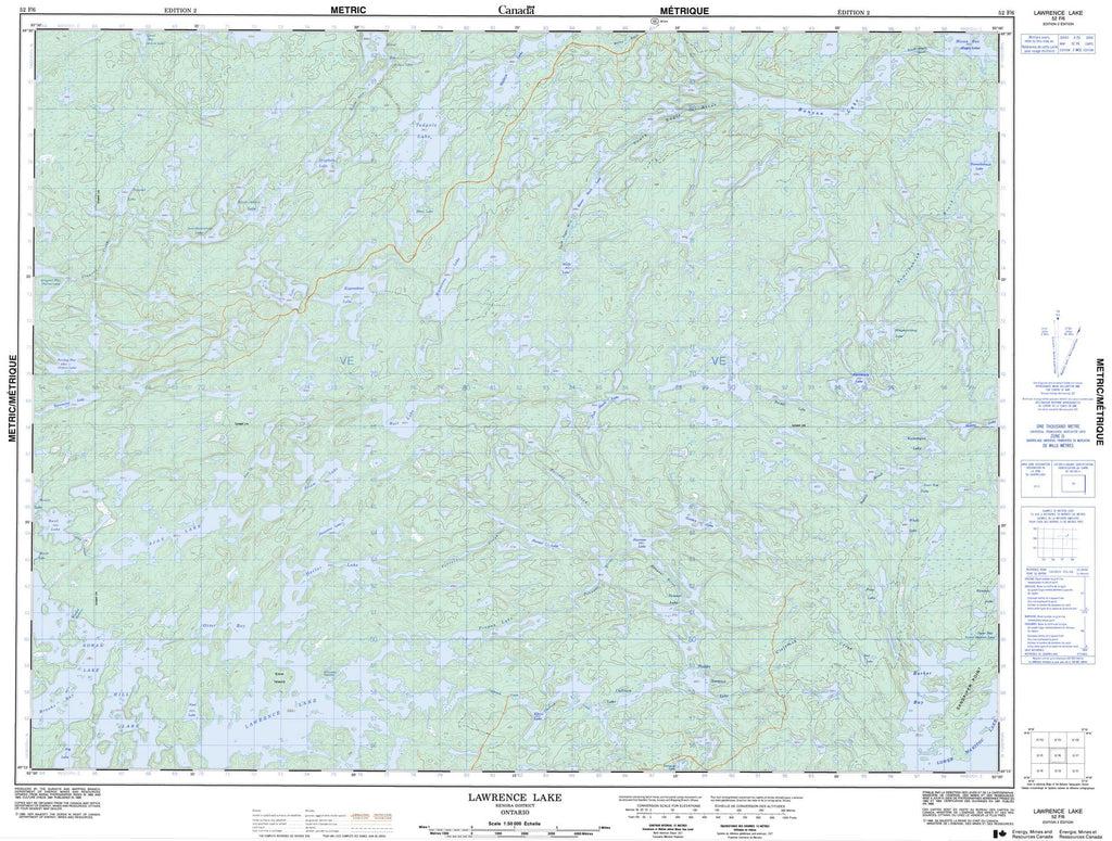 Buy Lawrence Lake topo map 052F06 – YellowMaps Map Store