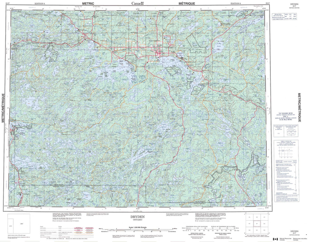 Buy Dryden topo map 052F – YellowMaps Map Store