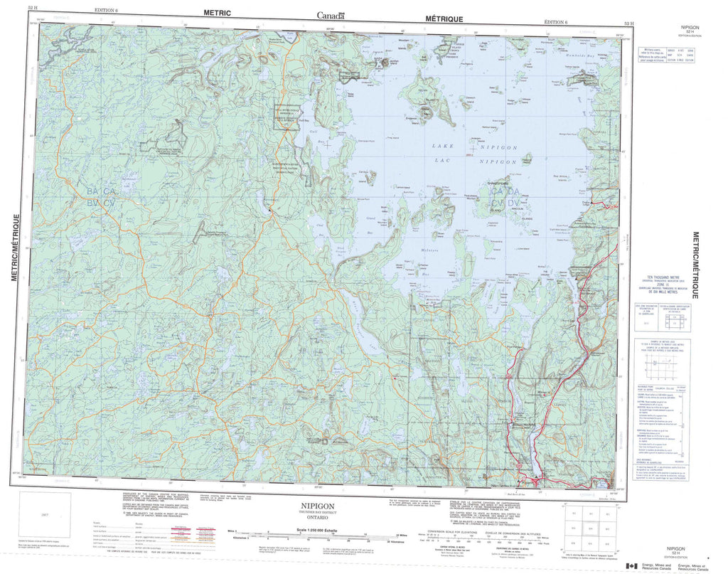 Buy Nipigon topo map 052H – YellowMaps Map Store