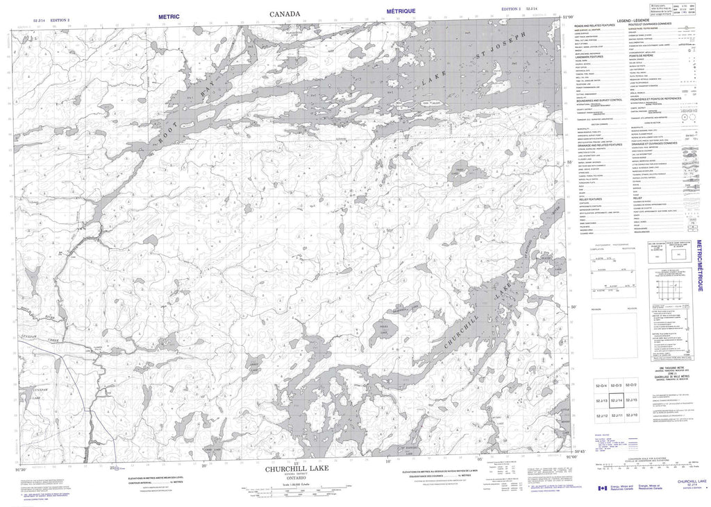 Buy Churchill Lake topo map 052J14 – YellowMaps Map Store