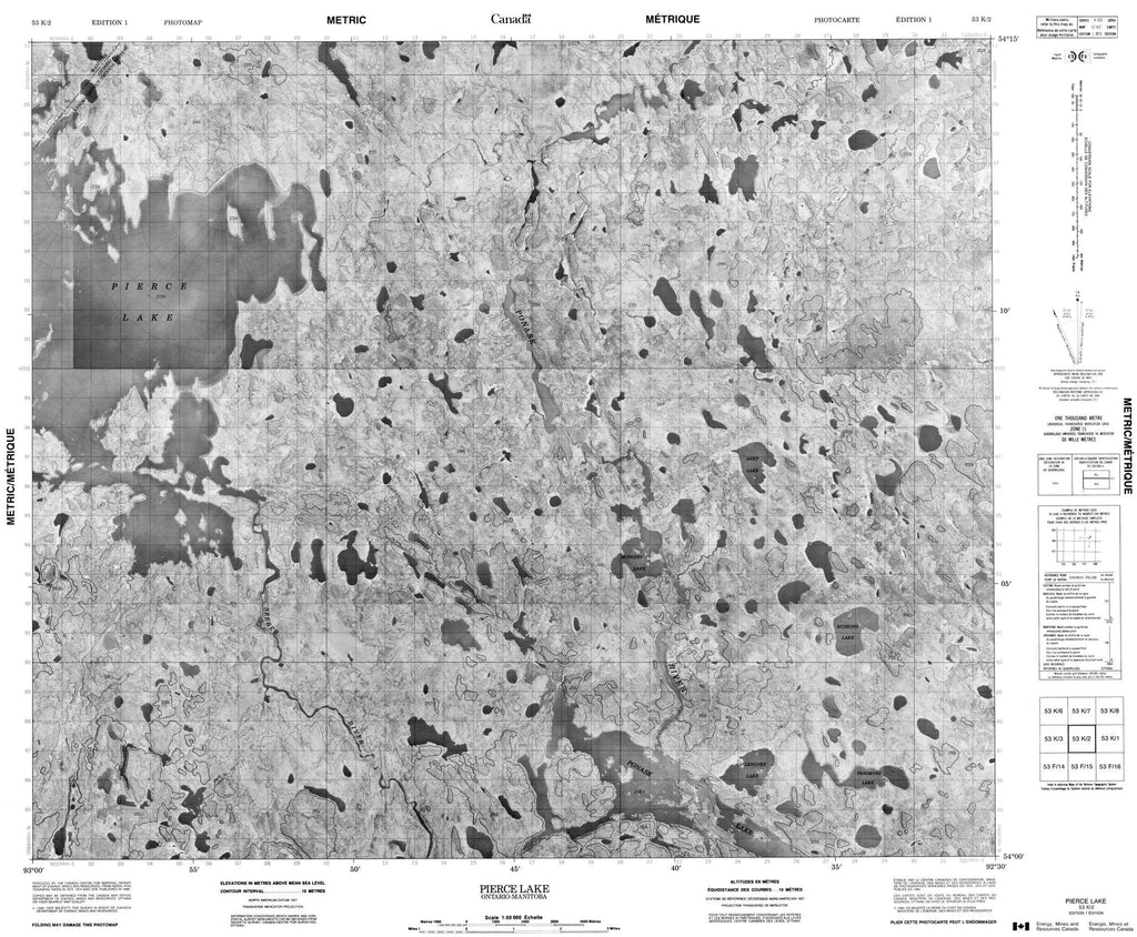 Buy Pierce Lake topo map 053K02 – YellowMaps Map Store