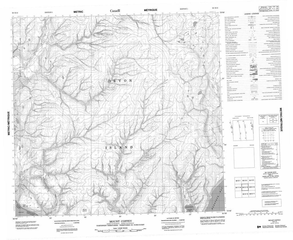 Buy Mount Coffey topo map 058E13 – YellowMaps Map Store