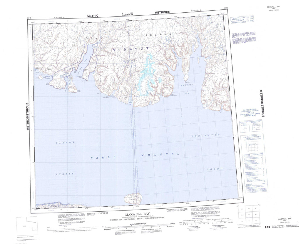 Buy Maxwell Bay topo map 058E – YellowMaps Map Store