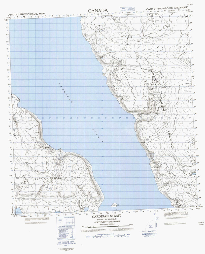 Buy Cardigan Strait topo map 059A11 – YellowMaps Map Store