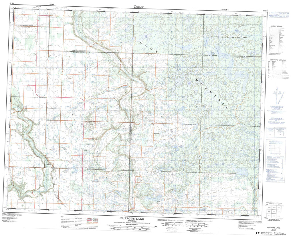 Buy Burrows Lake topo map 062N06 – YellowMaps Map Store