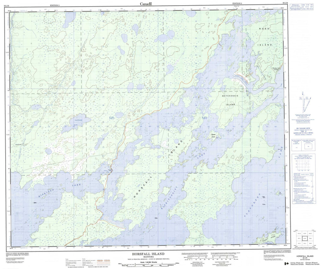 Buy Horsfall Island topo map 063J08 – YellowMaps Map Store