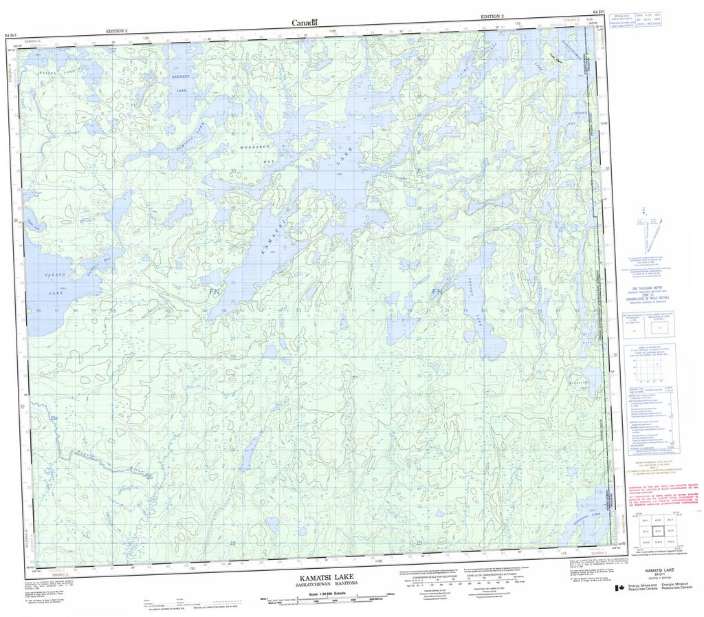 Buy Kamatsi Lake topo map 064D01 – YellowMaps Map Store