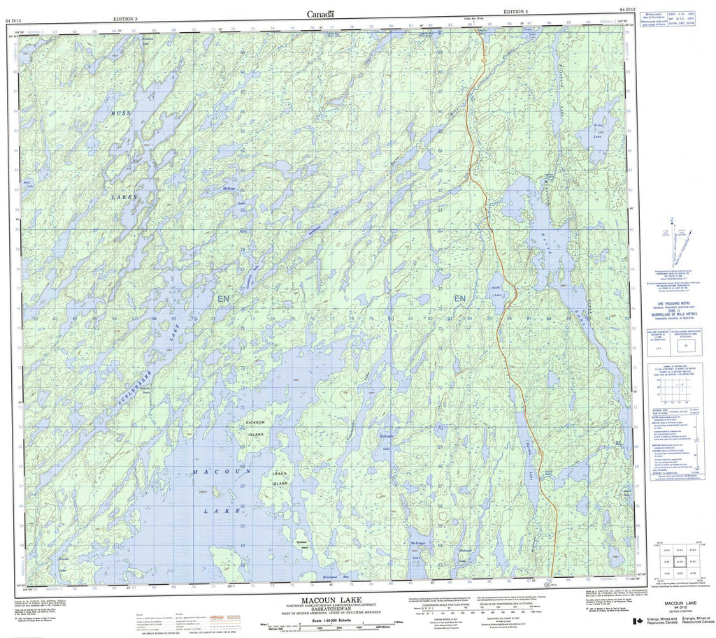 Buy Macoun Lake topo map 064D12 – YellowMaps Map Store