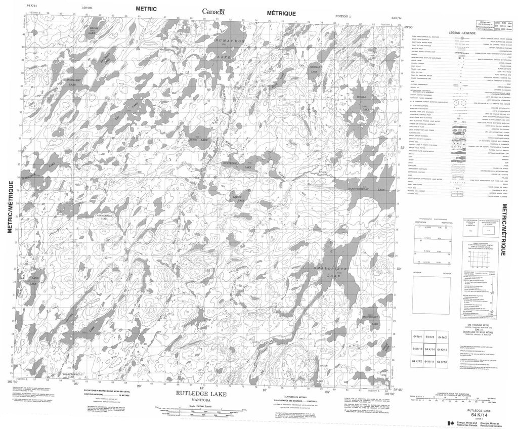Buy Rutledge Lake topo map 064K14 – YellowMaps Map Store