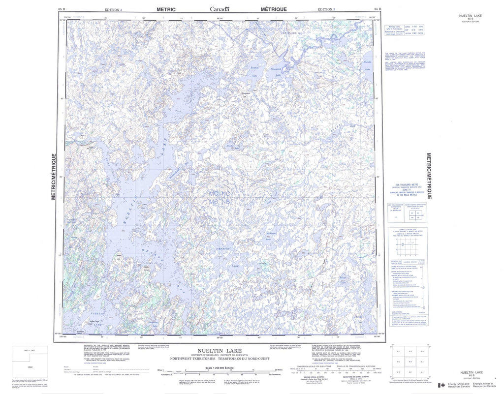 Buy Nueltin Lake topo map 065B – YellowMaps Map Store